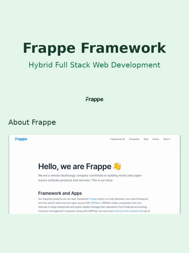 Frappe Framework - Introduction | PDF