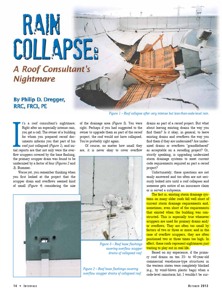 Roof Collapse Nightmare | PDF | Storm Drain | Drainage