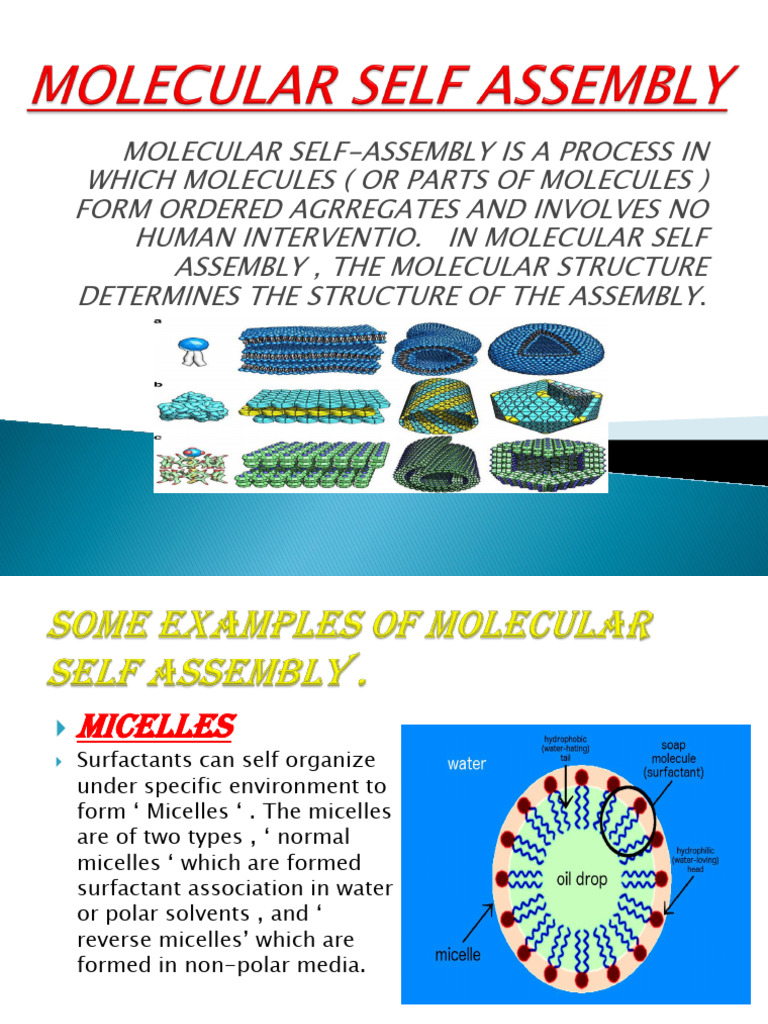 Molecular Self-Assembly Basics | PDF
