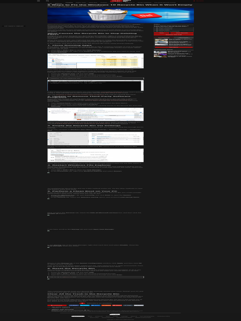 6 Ways To Fix A Windows 10 Recycle Bin That Won't Empty | PDF | Booting | Operating System ...