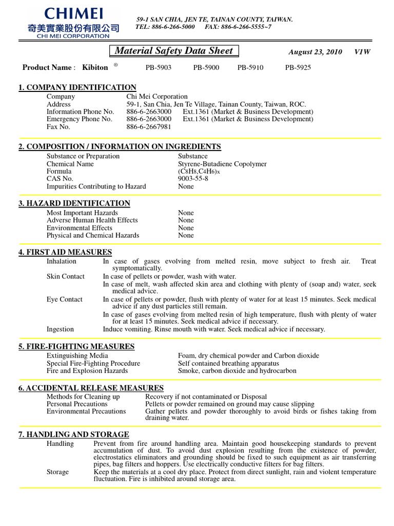 50-pb-5903_msds | PDF | Water | Waste Management