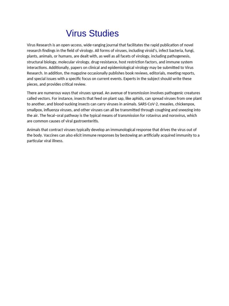 Virus Study | PDF