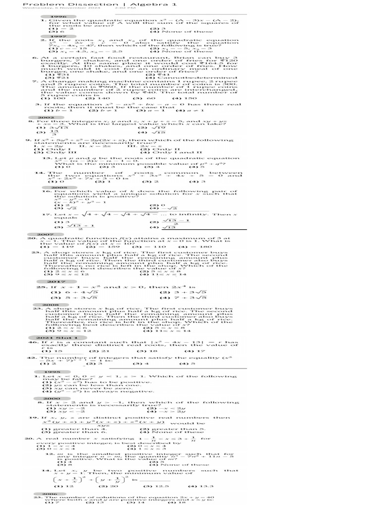Problem Dissection Algebra 1 | PDF
