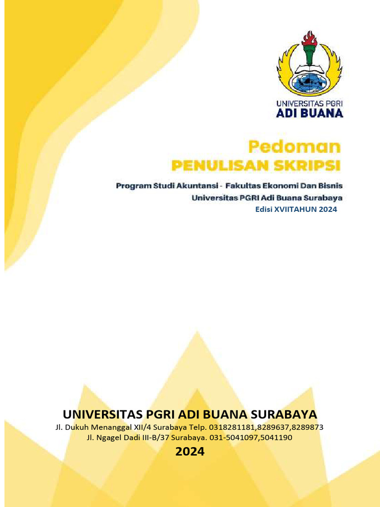 Buku Pedoman Skripsi Akuntansi Tahun Akademik 2024 | PDF