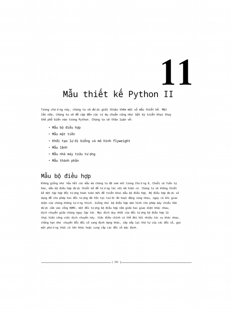 CHƯƠNG 11 CÁC MẪU THIẾT KẾ PYTHON 2 | PDF