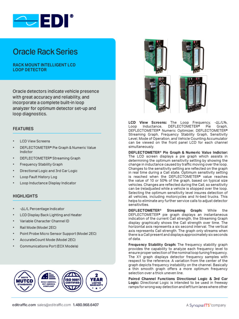 EDI DATA Oracle Rack Series | PDF | Detector (Radio) | Light Emitting Diode
