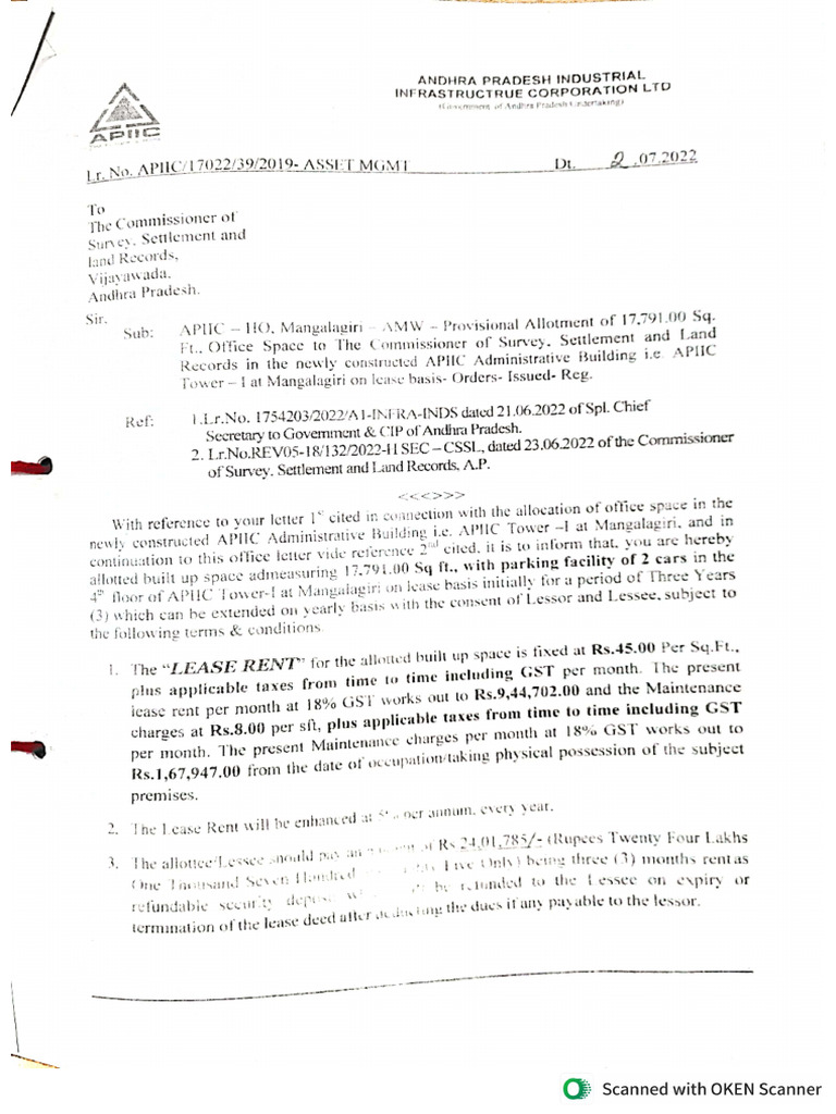 Prov Allotment Letter | PDF