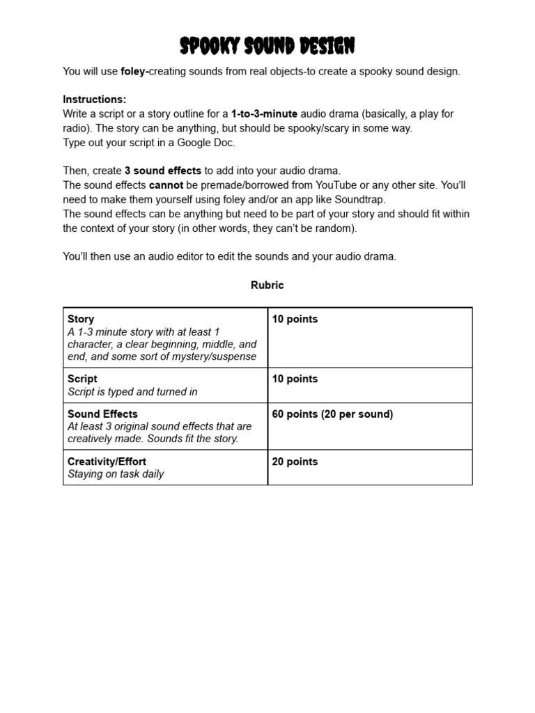 Spooky Sound Design | PDF