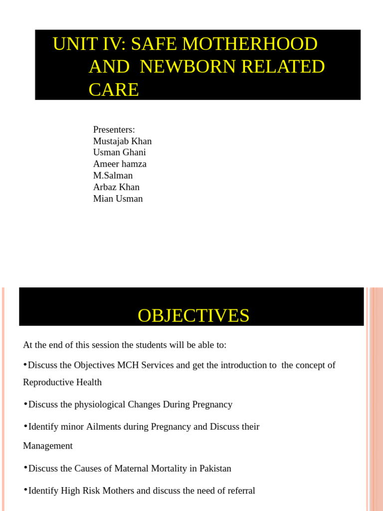 Safe Motherhood and Newborn Care Guide | PDF | Pregnancy | Postpartum ...