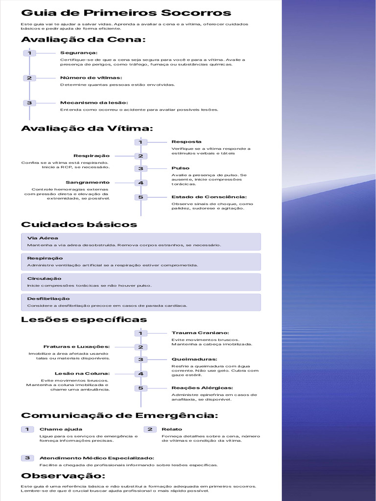 [GEMB] Guia de primeiros socorros | PDF | Primeiros socorros | Emergências médicas