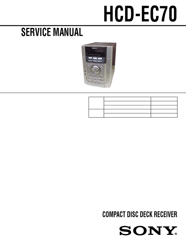 SONY HCD-EC70 | PDF | Frequency Modulation | Amplifier