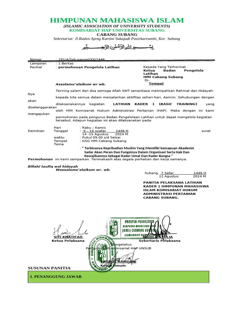 Surat Permohonan BPL LK 1 | PDF