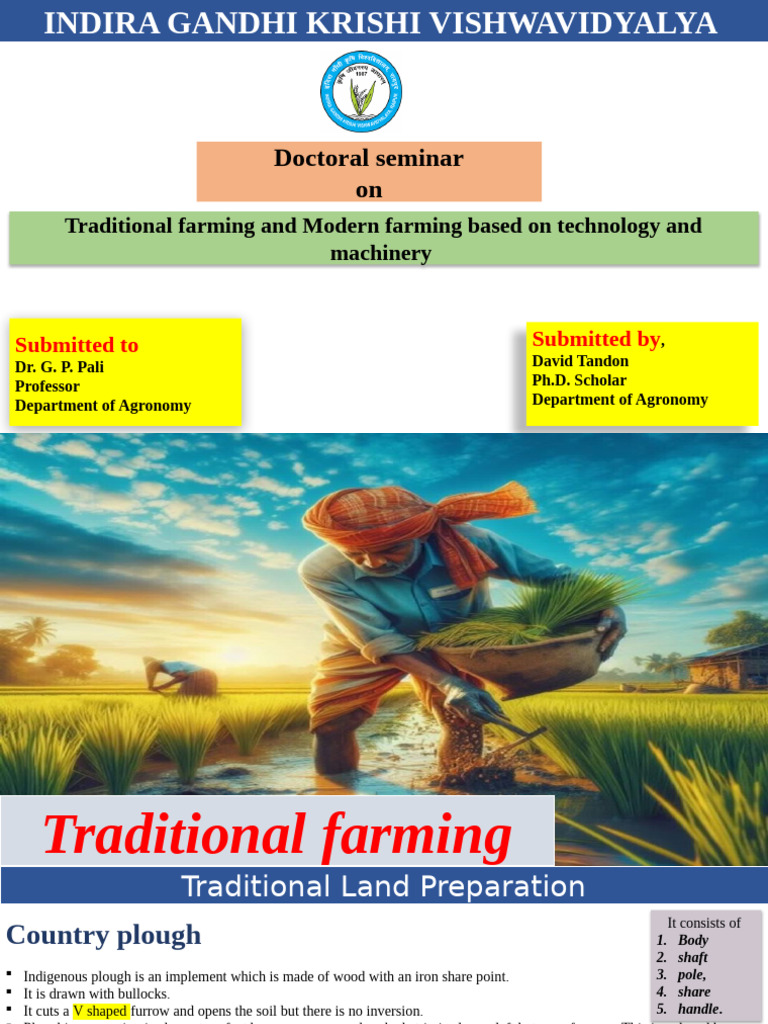 Traditional vs Modern Farming Techniques | PDF | Plough | Irrigation