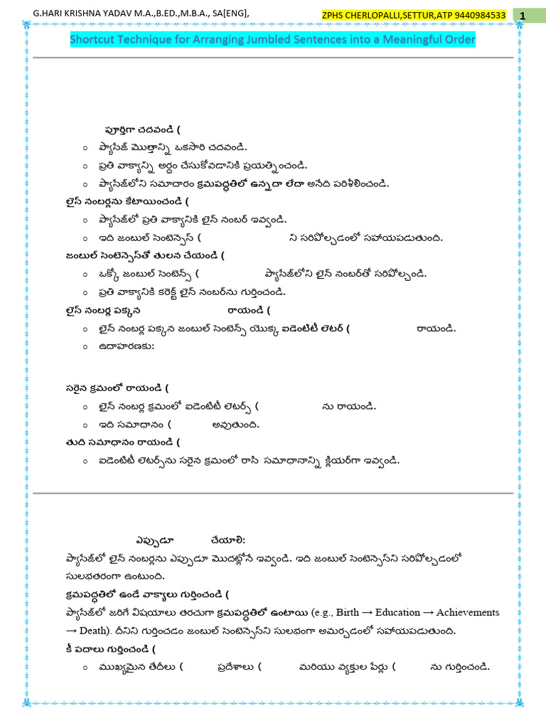 Jumbled Sentences Notes | PDF | Mahatma Gandhi | Wright Brothers