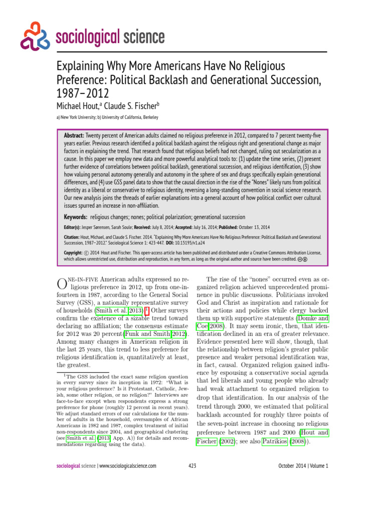 Artigo 2 SocSci v1 423to447 | PDF | Atheism | Irreligion