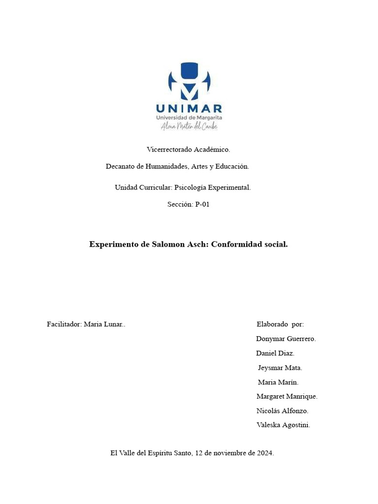 Conformidad Social: Experimento Asch | PDF | Conformidad | Experimentar