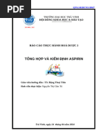 BÁO CÁO TH C HÀNH HÓA H U CƠ Bài 3 T NG H P Aspirin NHUNG | PDF