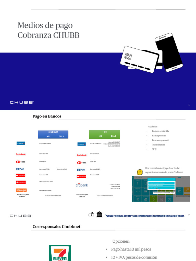 Opciones de Pago para CHUBB | PDF | Bancario