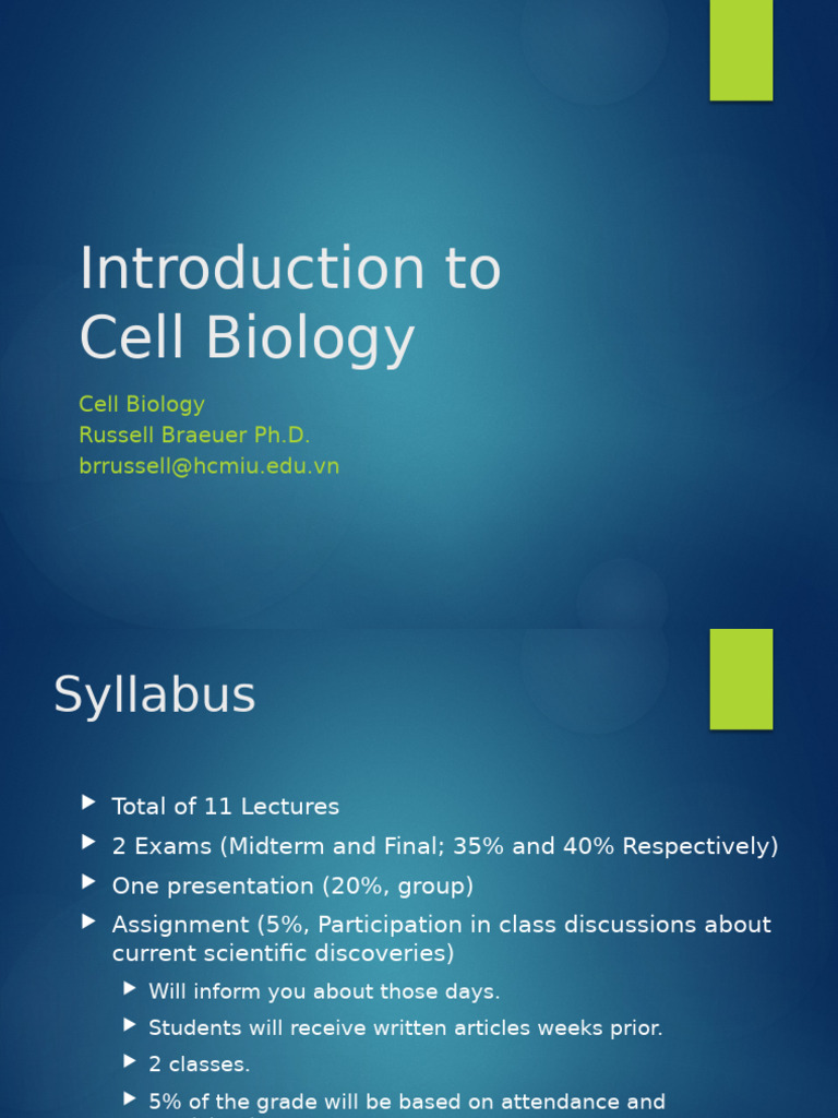 L1 Introduction to Molecular Cell Biology | PDF | Wound Healing | Cell ...