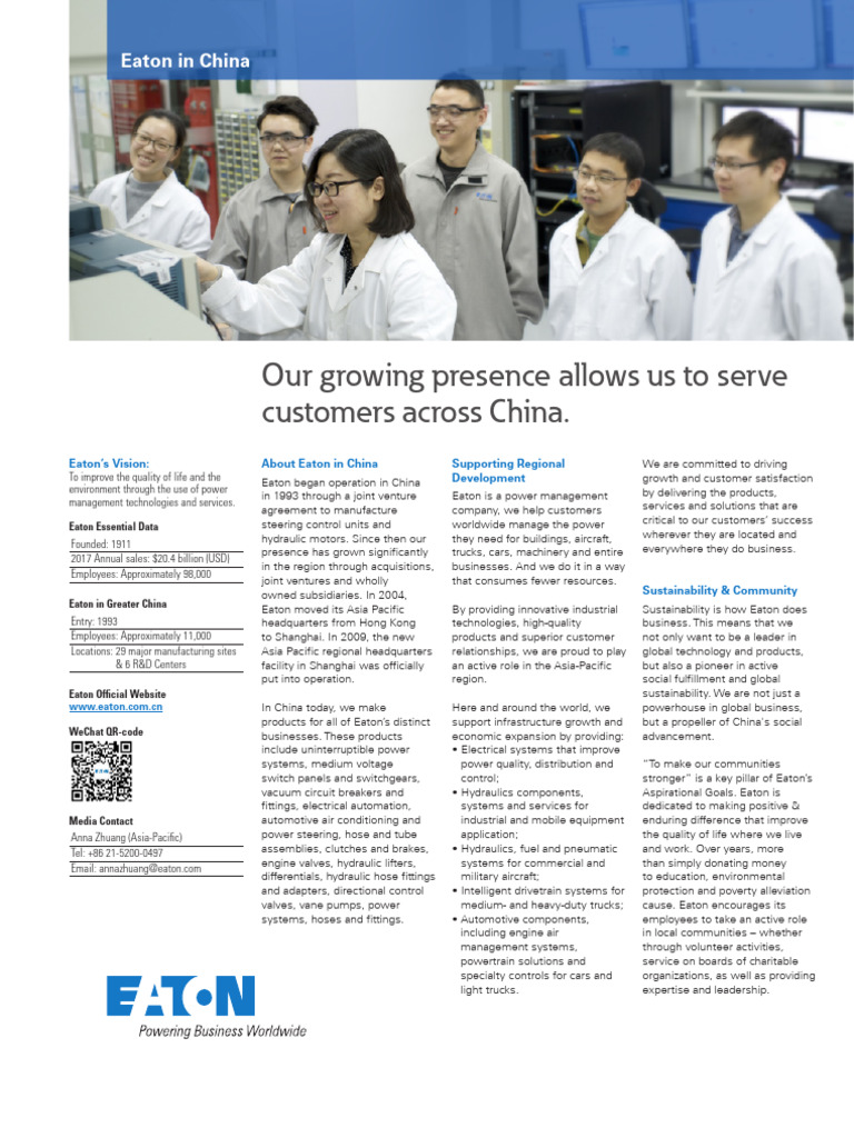 Eaton in China_final_201804 | PDF | Manufactured Goods | Vehicles