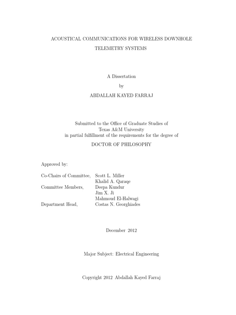 Acoustical Communications For Wireless Downhole Telemetry Systems | PDF ...