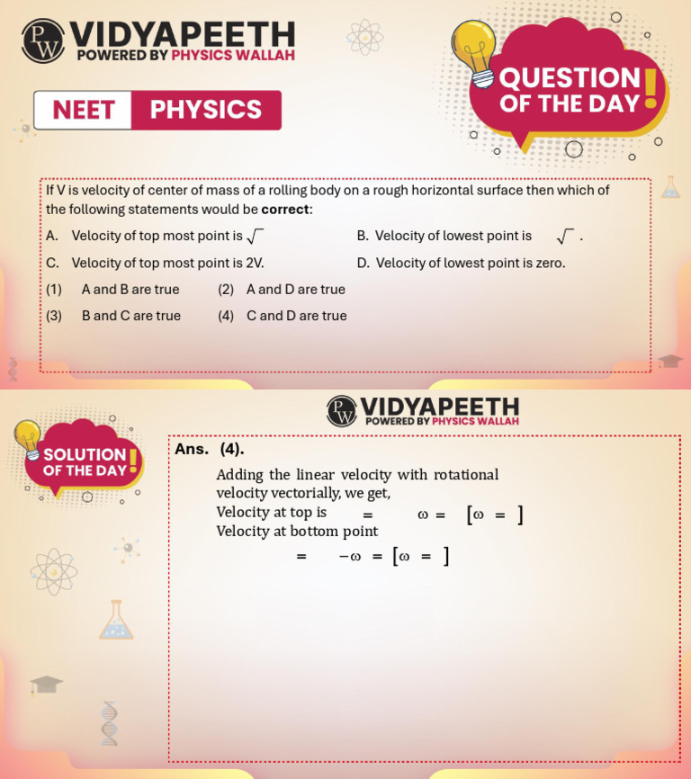 QOTD_Centre_of_Mass_&_System_of_Particles_Physics_Dropper_04_07 | PDF