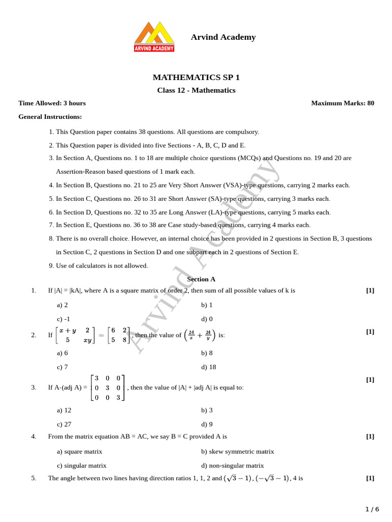 Question Mathematics SP 1 - 49268737 - 2024 - 12 - 27 - 22 - 10 | PDF ...