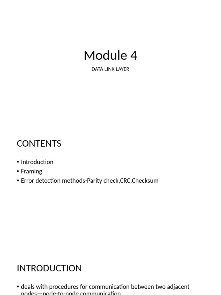 Module 4 Data Link Layer | PDF | Channel Access Method | Computing