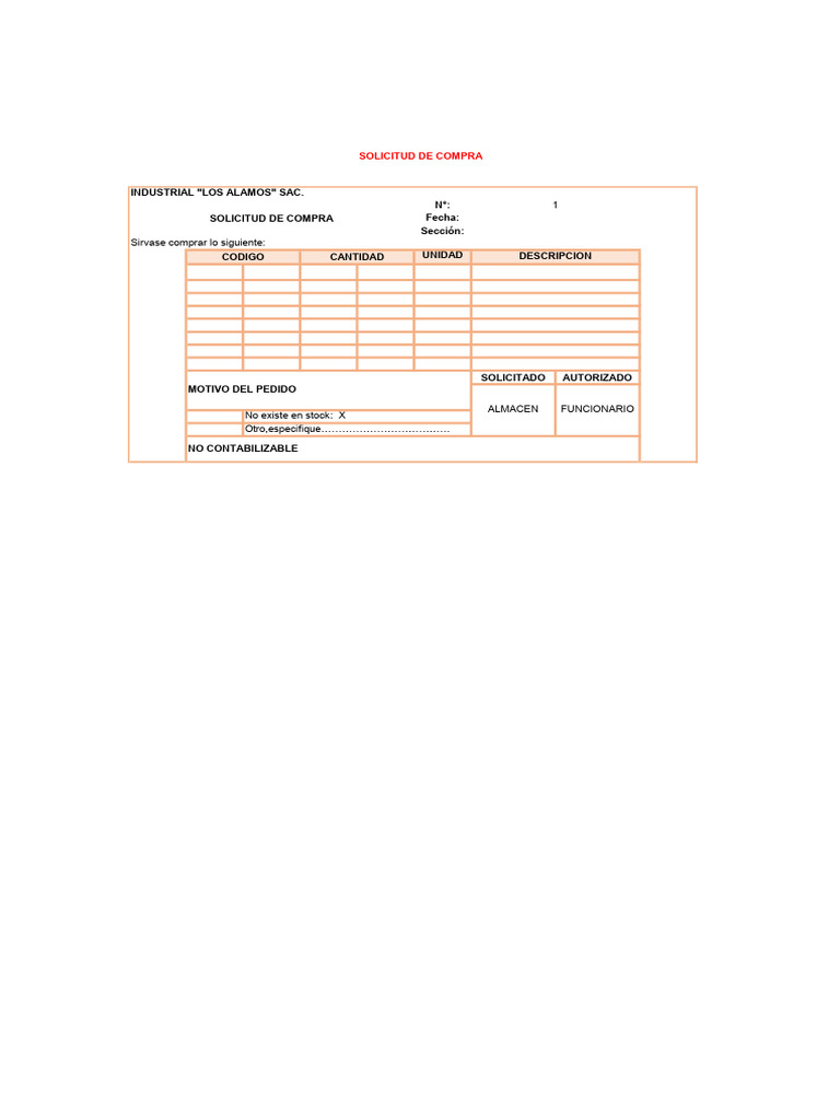 Solicitud de Compras | PDF