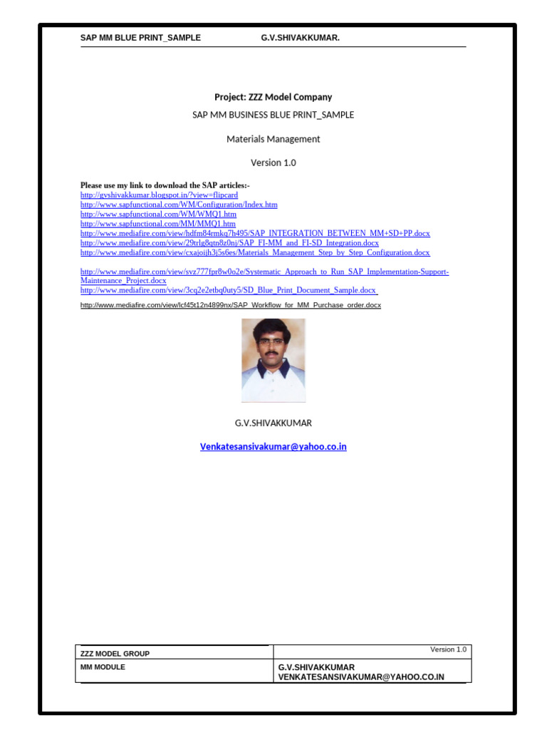 Sap MM Business Blue Print Sample.. | PDF | Inventory | Warehouse