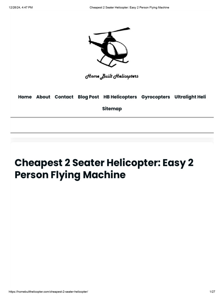 Cheapest 2 Seater Helicopter_ Easy 2 Person Flying Machine (2) | PDF ...