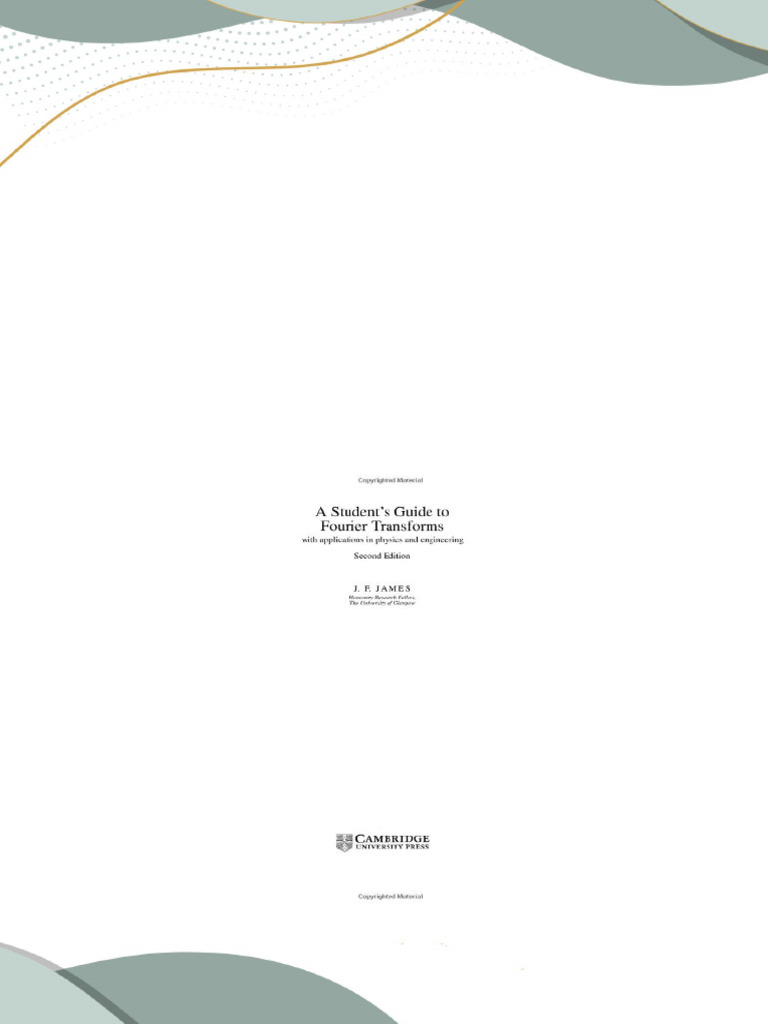Ebooks File A Student S Guide To Fourier Transforms 2nd Edition J. F. James All Chapters | PDF ...
