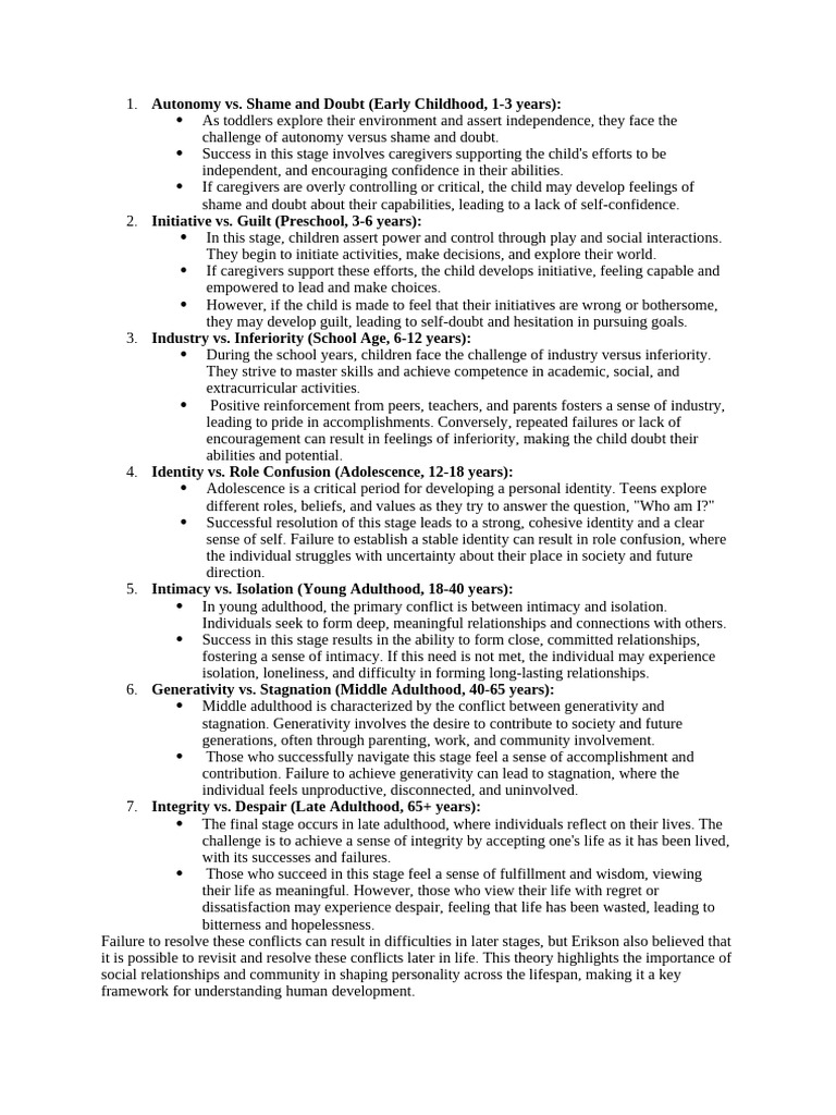 erikerikson | PDF | Psychology | Behavioural Sciences