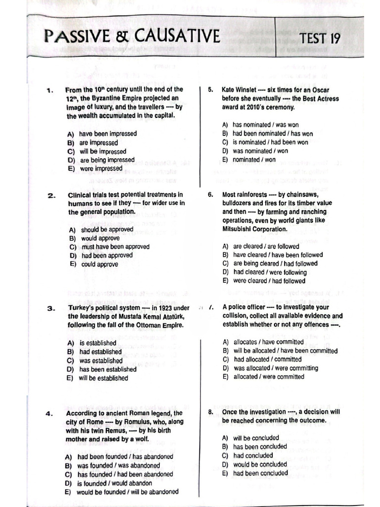 Passive Causative Ek Ders PDF | PDF