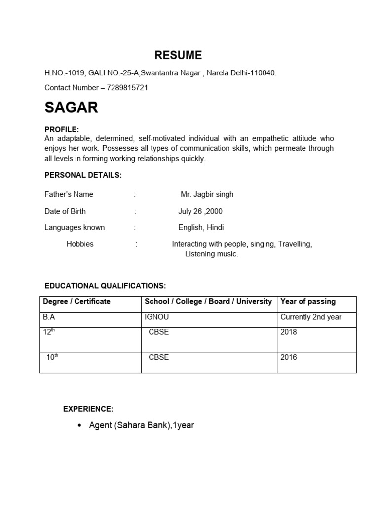 Resume SagAR.pdf | PDF