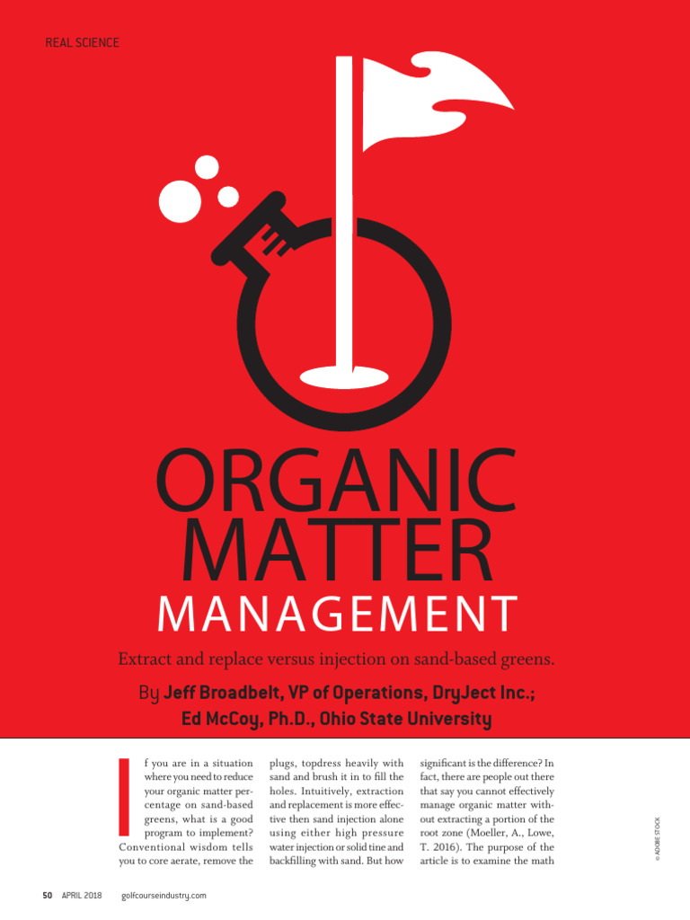 Golf Industry Article Organic Matter Management April 2018 | PDF | Soil ...