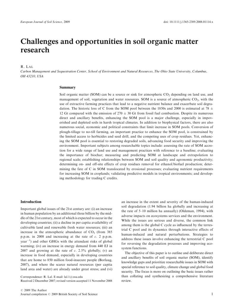 Document | PDF | Soil | Carbon Sequestration