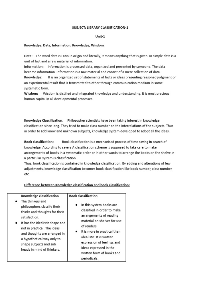 Knowledge vs. Book Classification Explained | PDF | Books | Knowledge