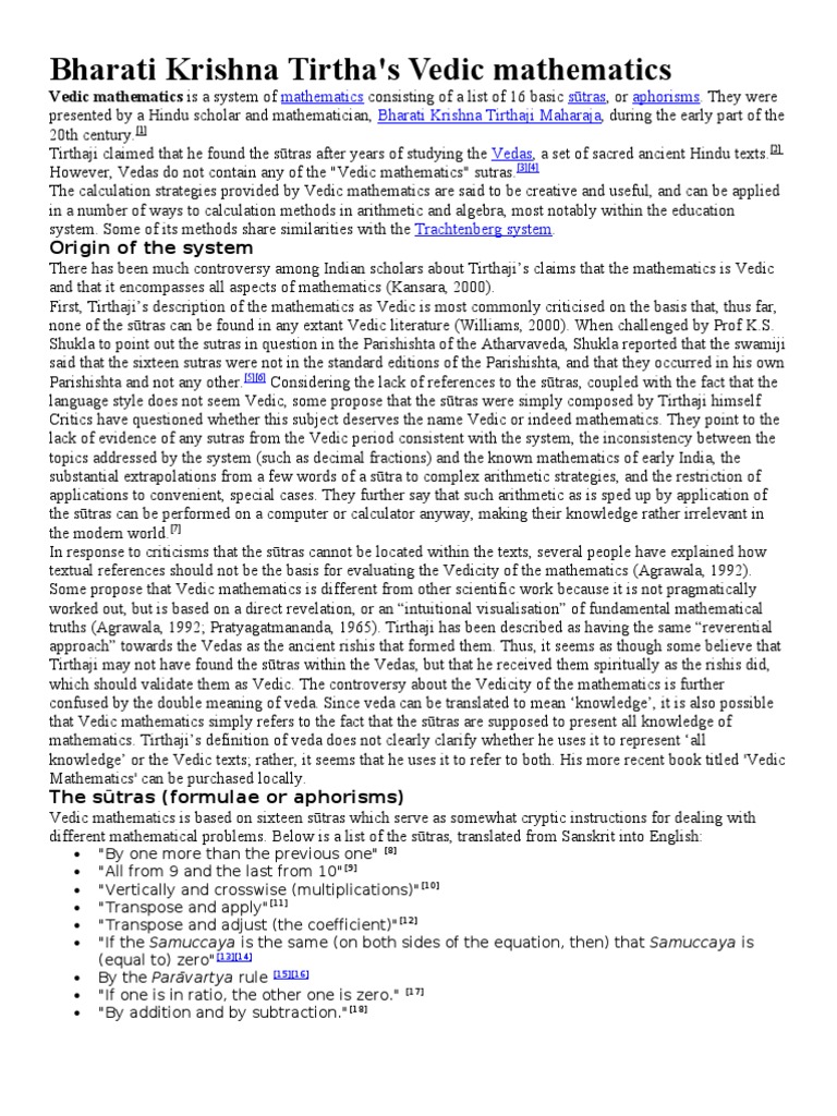 Vedic Mathmatics | PDF | Vedas | Fraction (Mathematics)