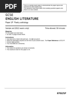 Eduqas Gcse English Literature Poetry Anthology PDF | PDF