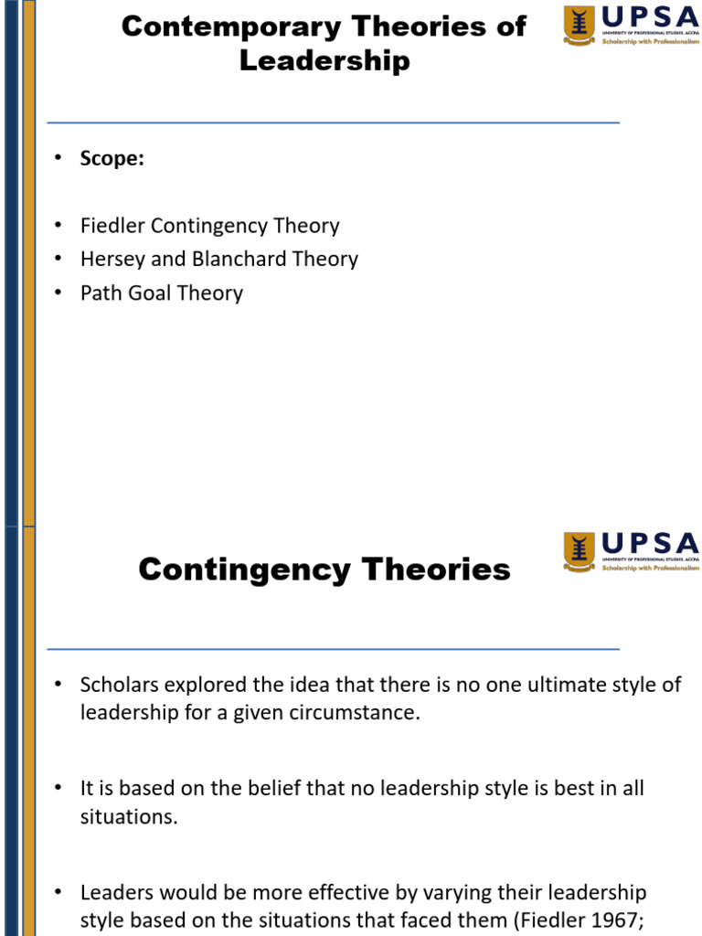 WEEK 3 - Contingency Theories | PDF | Leadership | Goal