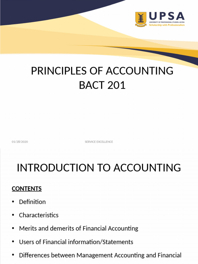 Principles of Accounting - Lecture Slide 1 | PDF | Accounting | Bookkeeping