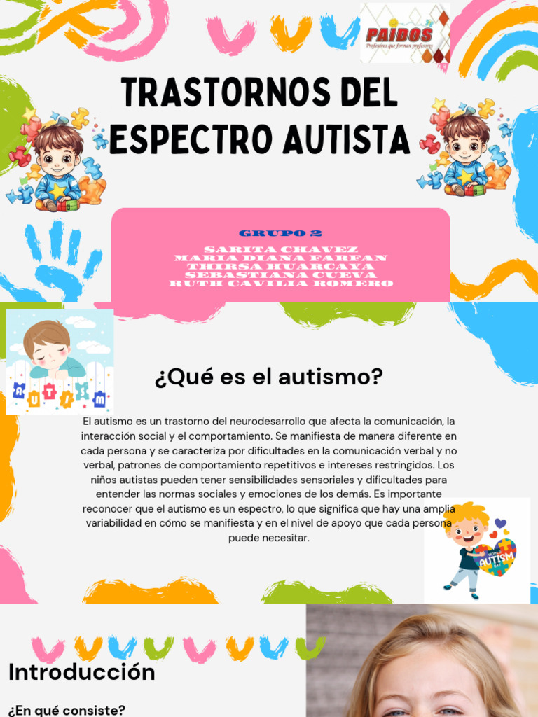 Presentacion Del Tema Transtorno Del Espectro Autista | PDF | Espectro autista | Adultos
