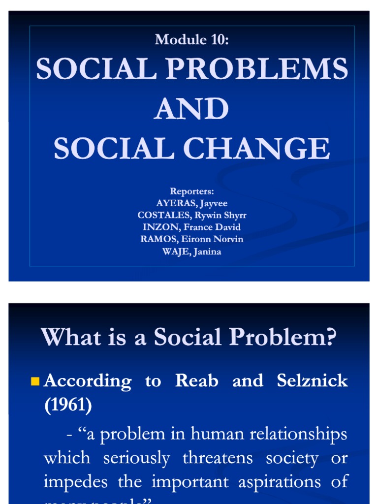 Social Problems and Social Change | Society | Sociology