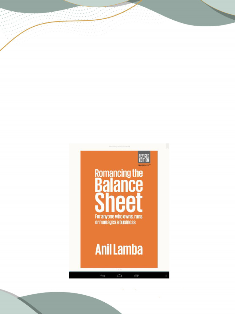 Full Download Romancing The Balance Sheet 2nd Edition Anil Lamba PDF | PDF | Coca | Cornea