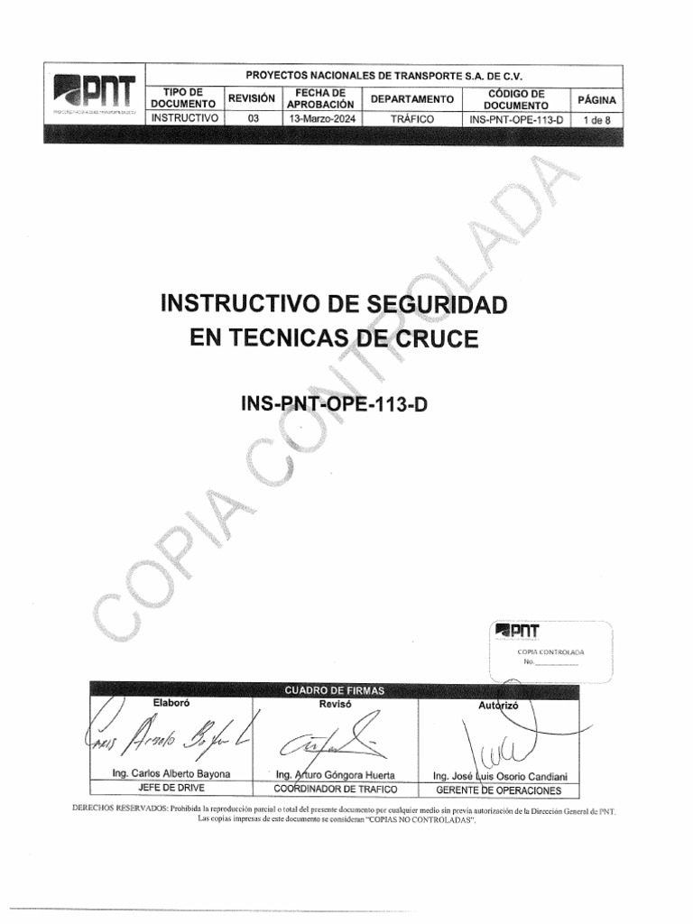 Ins Pnt Ope 113 d Tecnicas de Cruce | PDF