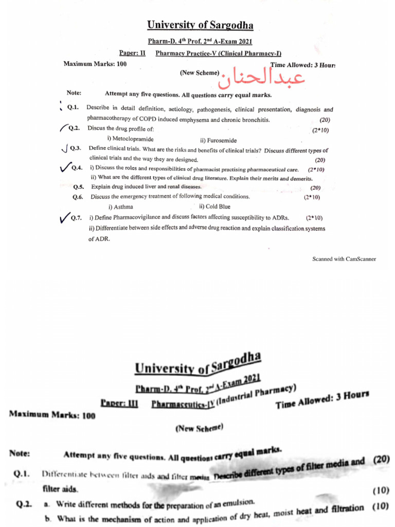 Pharm D 4th Prof 2nd Annual 2021 | PDF