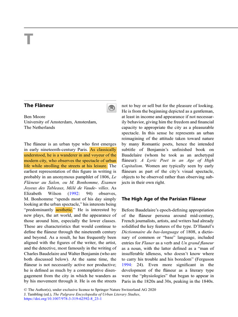 The - Flaneur Ben Moore | PDF | Charles Baudelaire