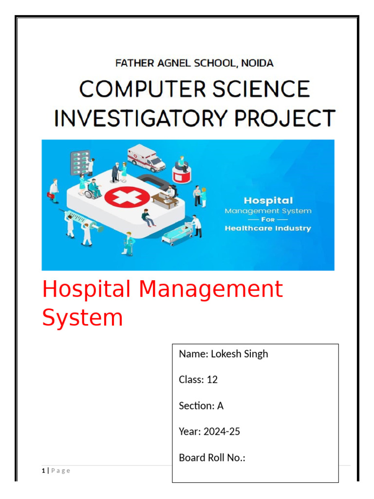 Hospital Management | PDF | Databases | Python (Programming Language)