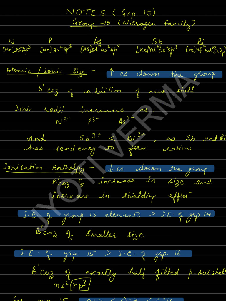 Group 15 Elements | PDF